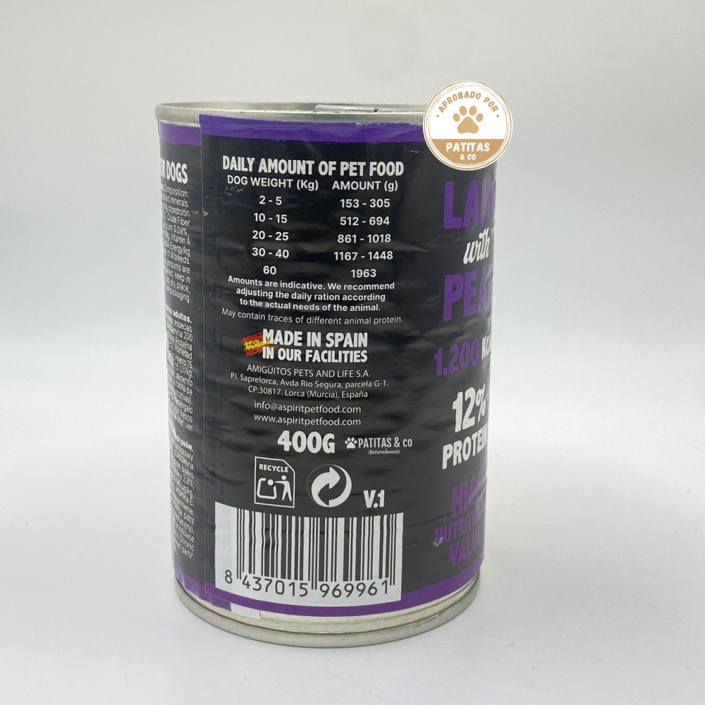 Pack 12 Latas Alpha Spirit Cordero con Pera | Patitas&co