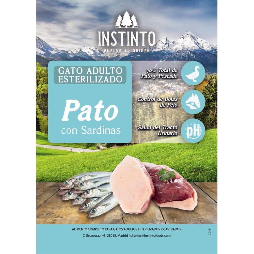 Instinto Pato y Sardinas para Gato Esterilizado | Patitas&co